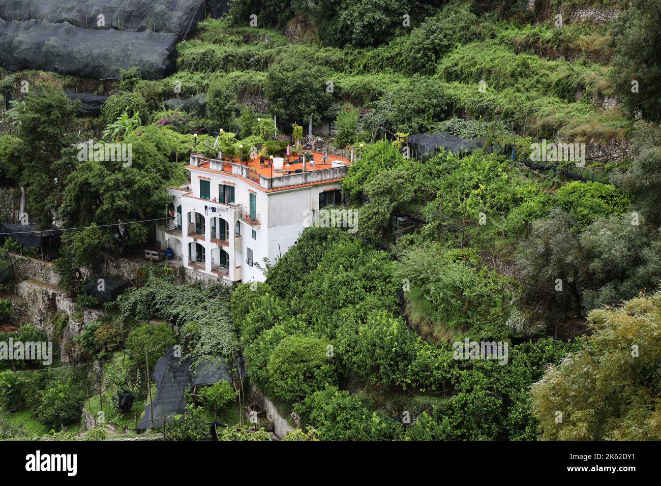 View of the ancient lemon groves in Atrani, Italy Stock Photo - Alamy