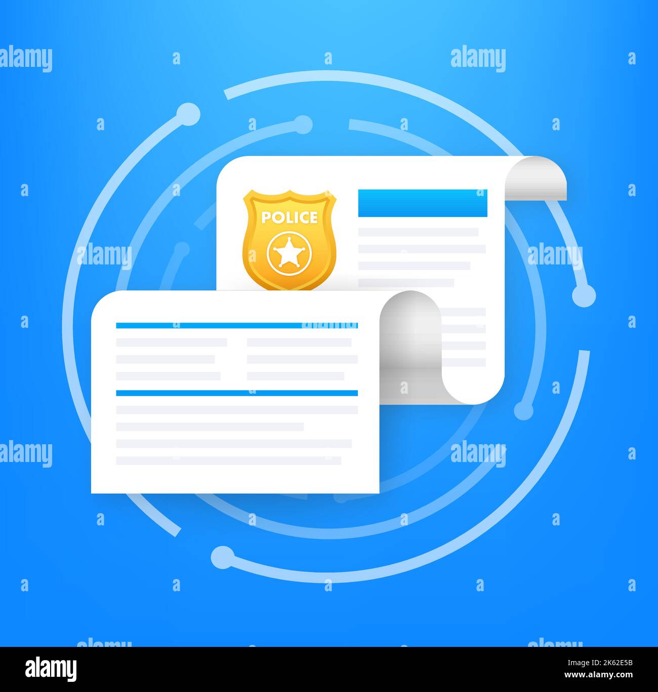 Police report. Clipboard with police badge. Vector stock illustration ...