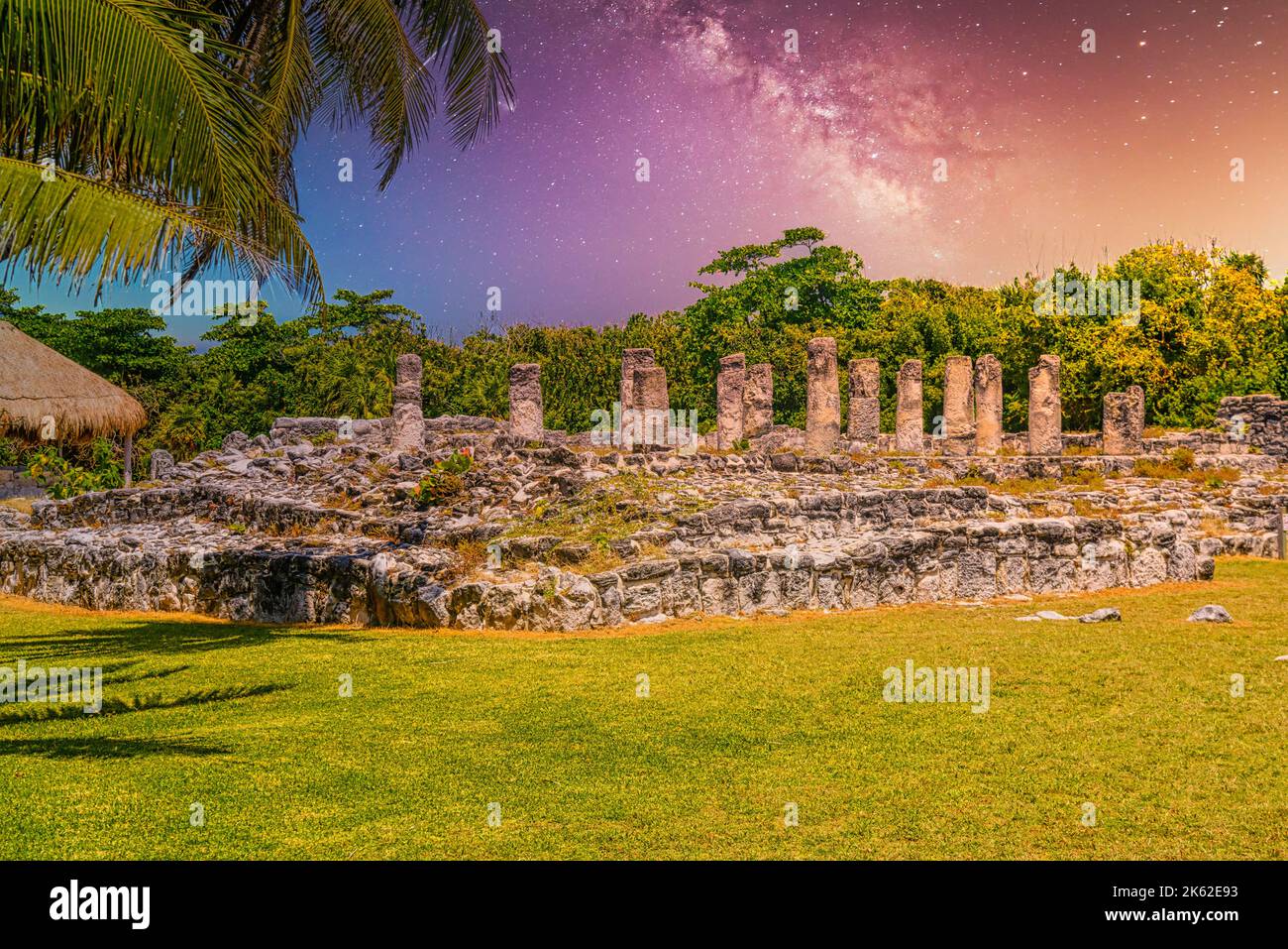 Ancient ruins of Maya in El Rey Archaeological Zone near Cancun ...