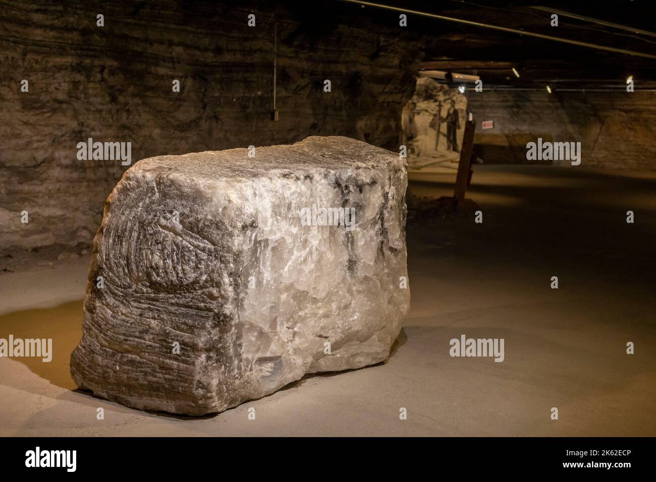 Hutchinson, Kansas - A block of salt on display at the Strataca ...
