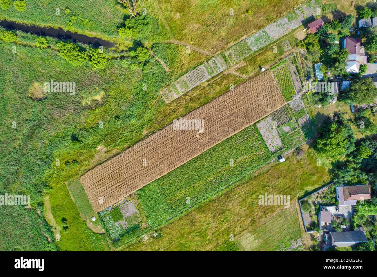 Aerial drone rural village sunset hi-res stock photography and images ...