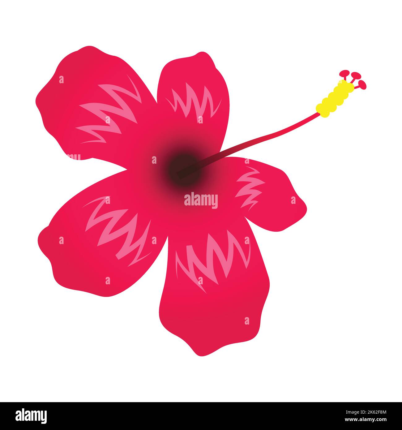 cute of hibiscus flower on cartoon version,vector illustration Stock ...