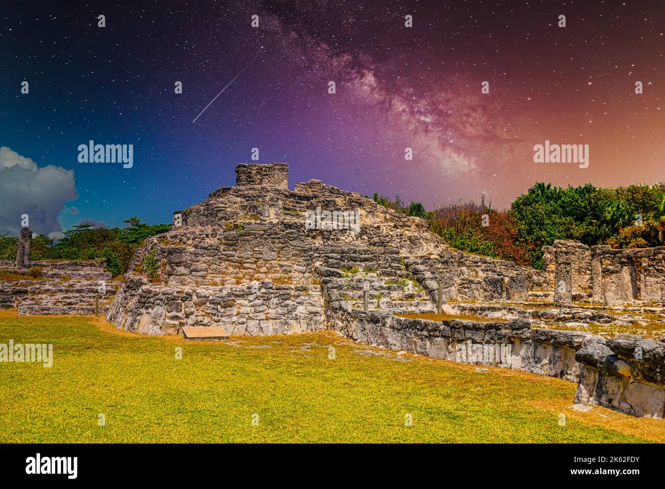 Ancient ruins of Maya in El Rey Archaeological Zone near Cancun ...
