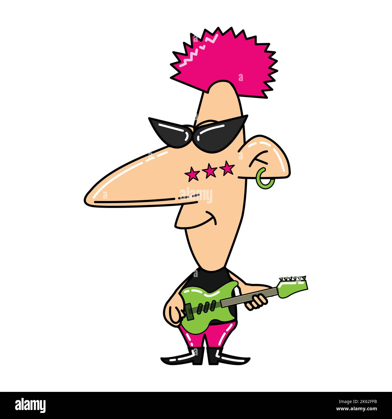 cute clipart of rocker star on cartoon version,vector illustration ...
