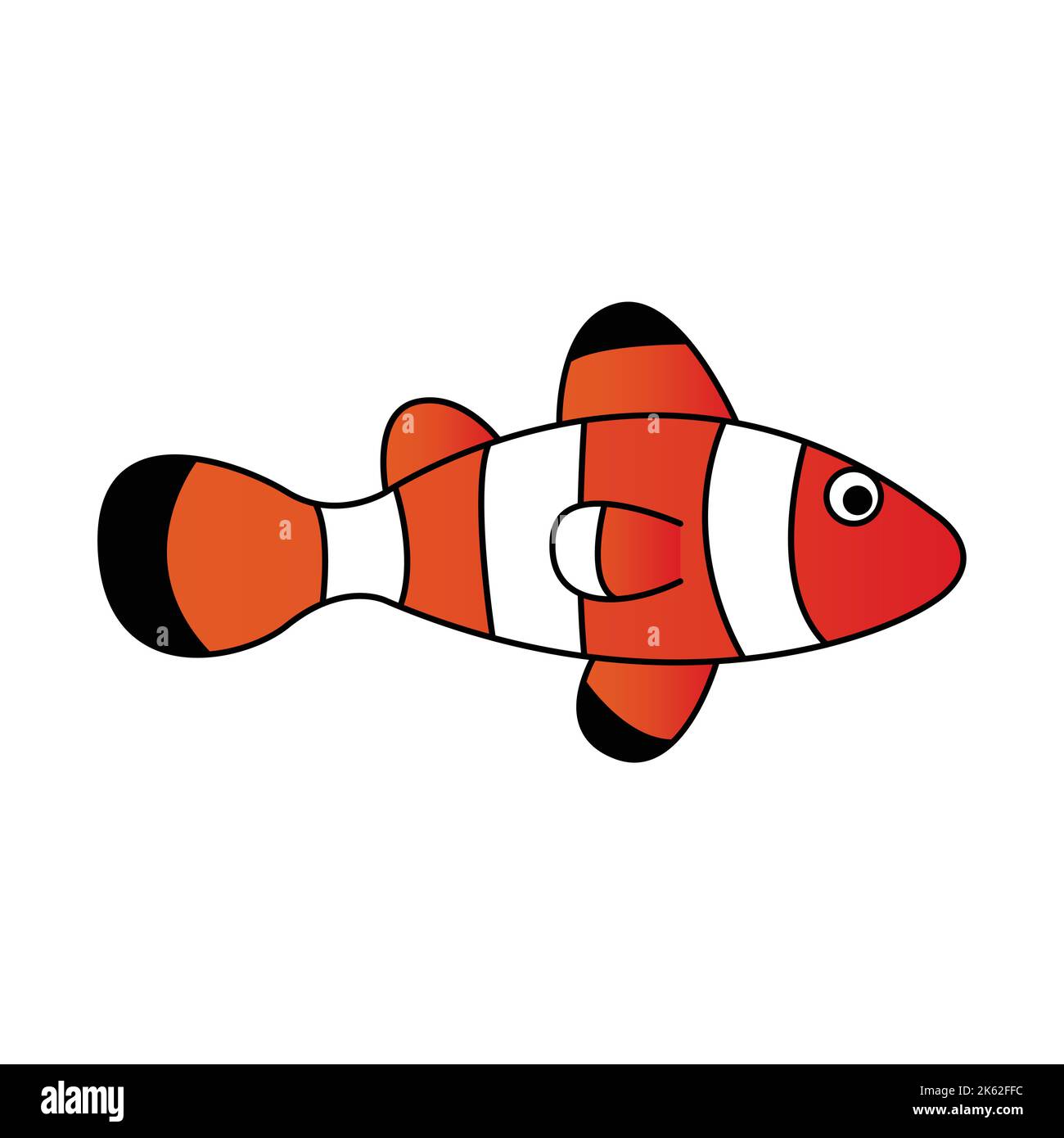 cute of clown fish on cartoon version,vector illustration Stock Vector ...