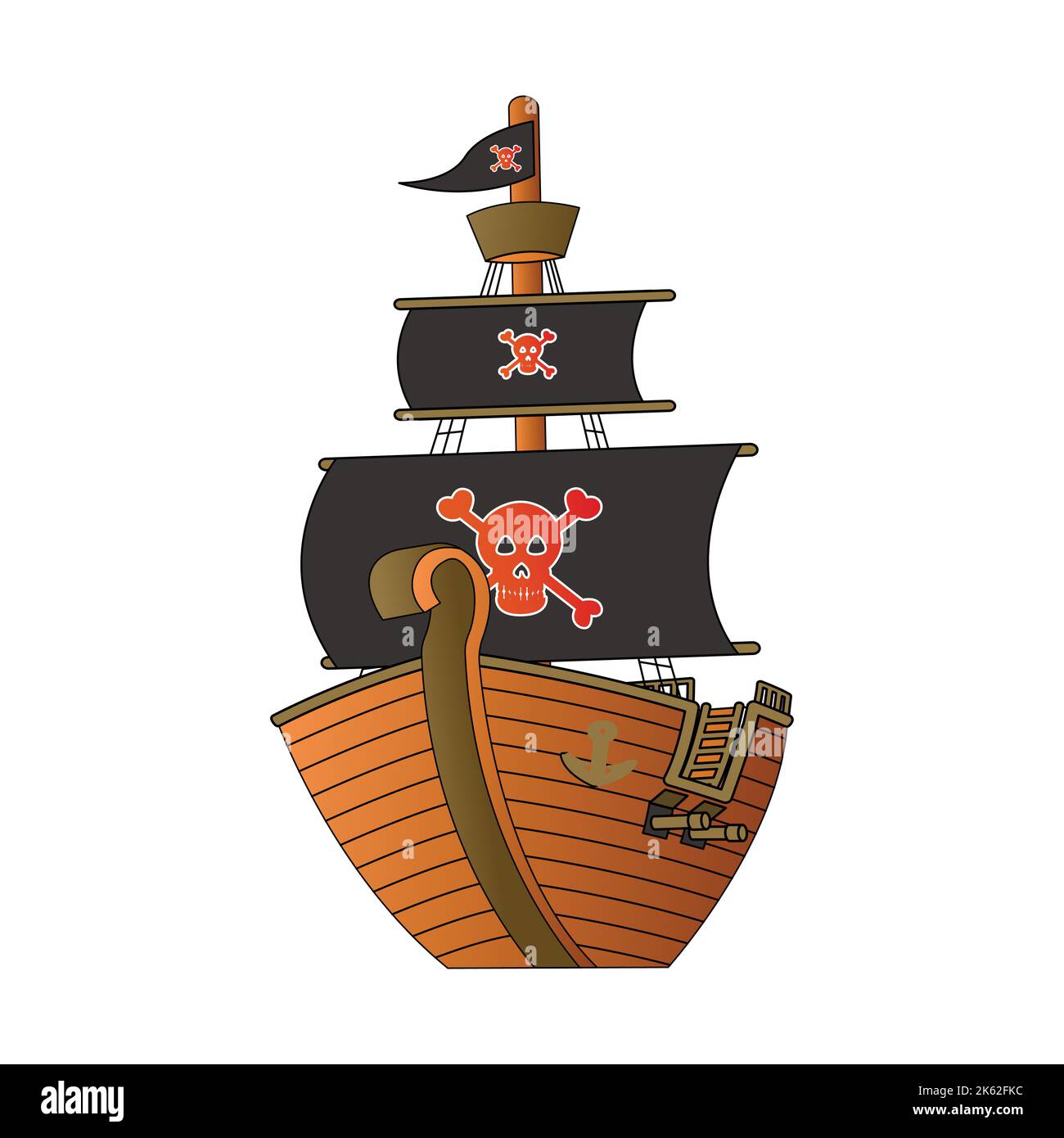 Simple Pirate Ship Clip Art