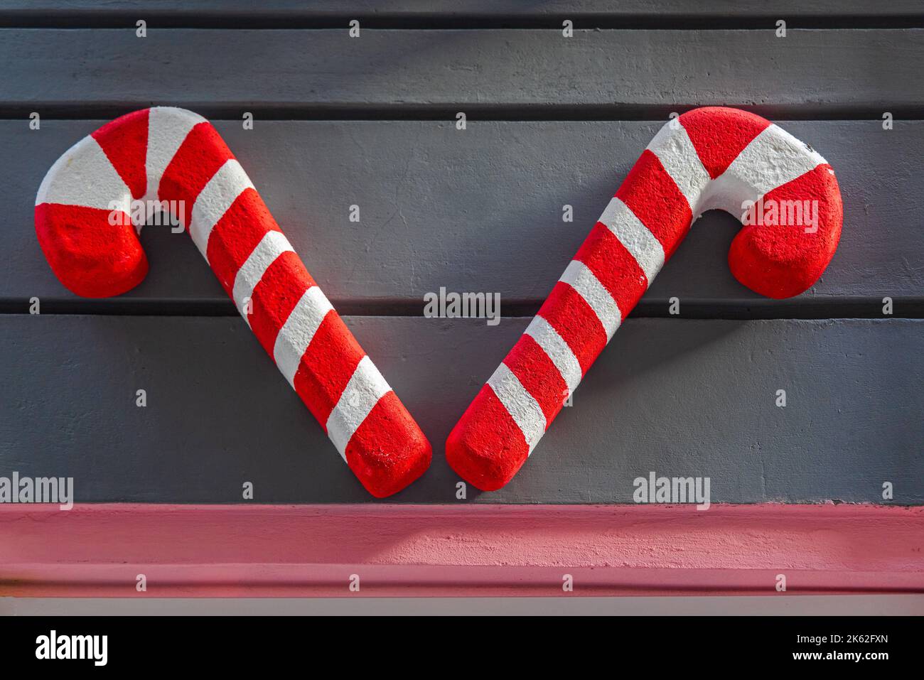 3d Candy Cane Red and White Sticks at Wall Stock Photo - Alamy