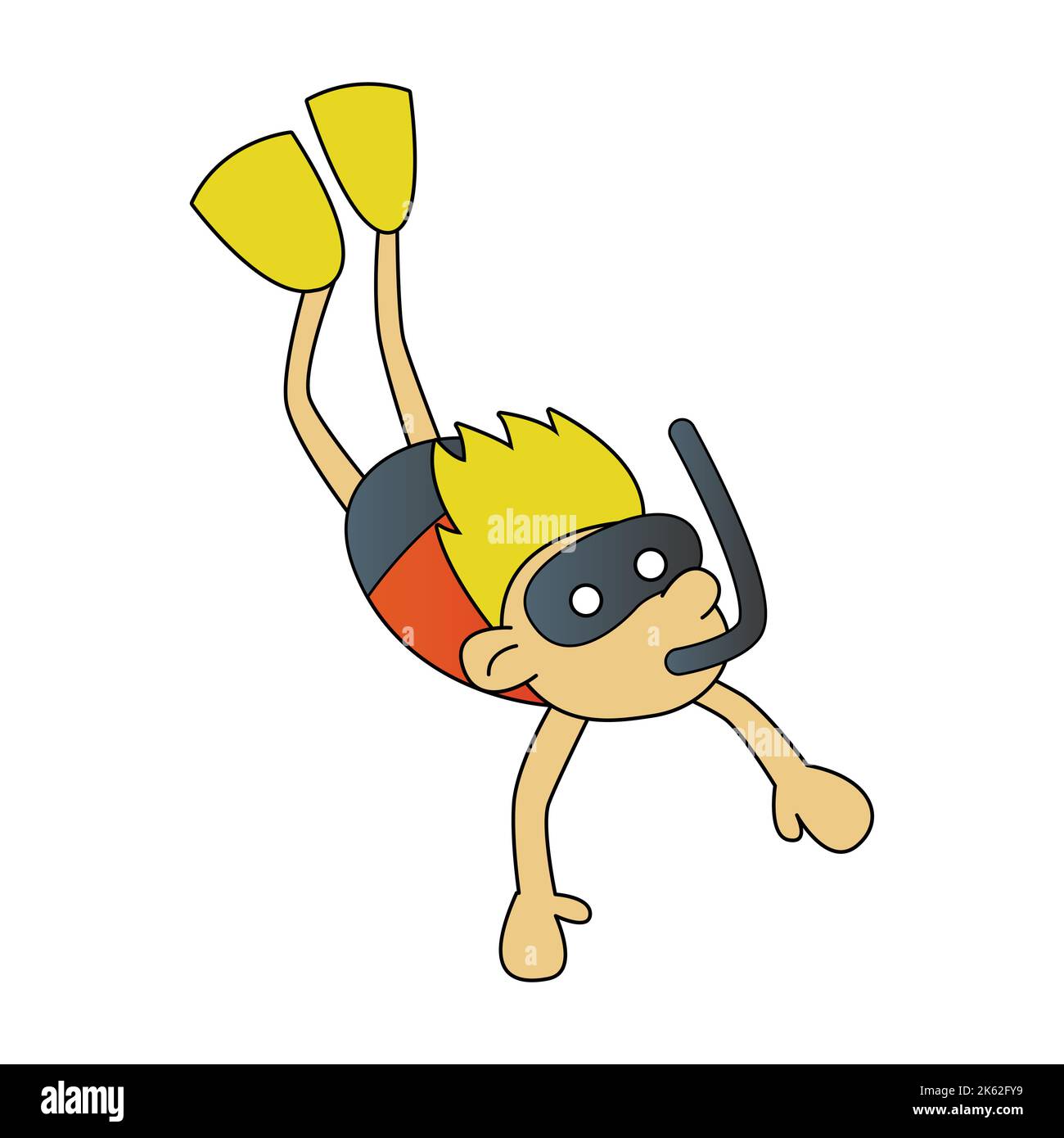 cute of diver on cartoon version,vector illustration Stock Vector Image ...