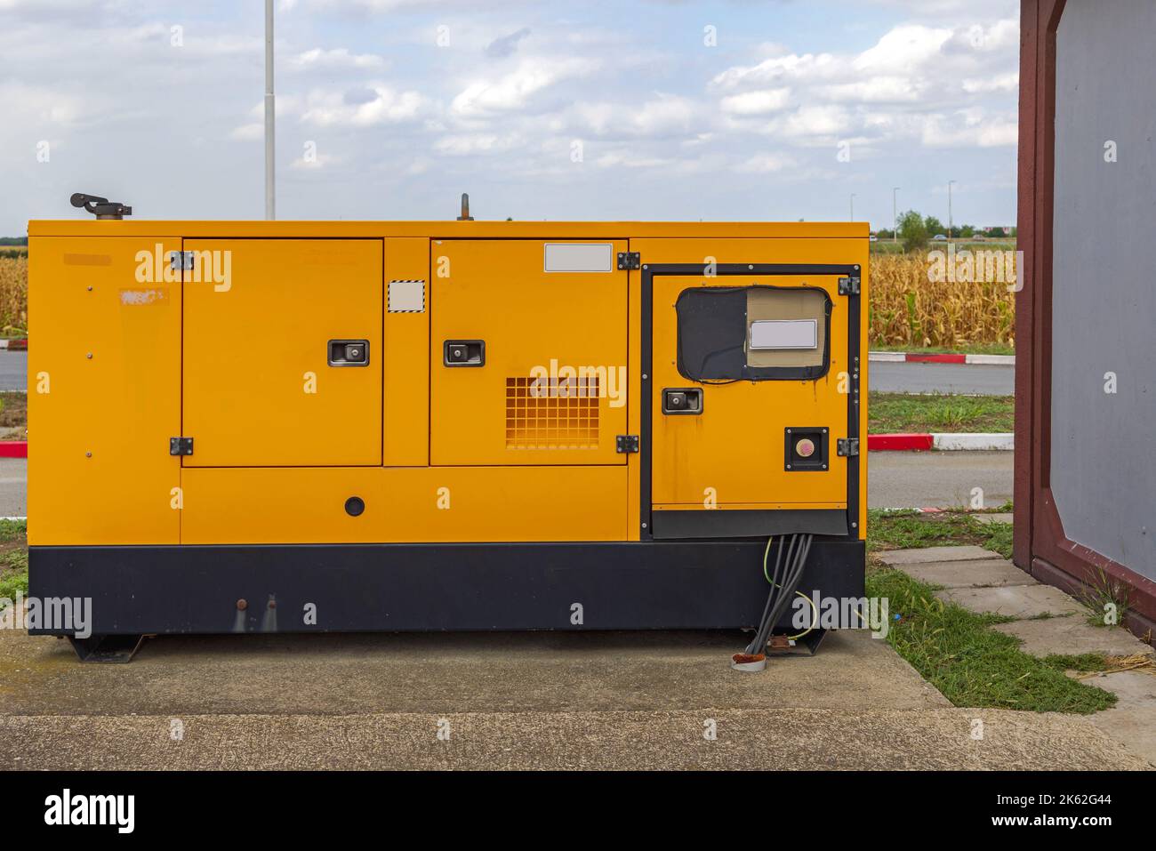 Large Stationary Diesel Power Three Phase Electric Generator Set Stock ...