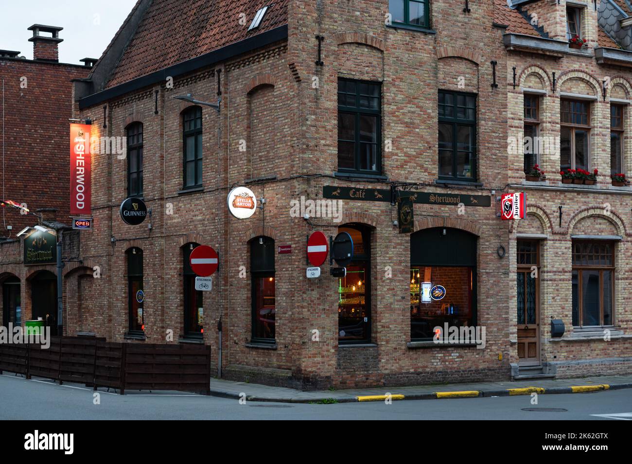 Ieper, West Flanders Region - Belgium - 07 15 2021 Traditional cafe ...