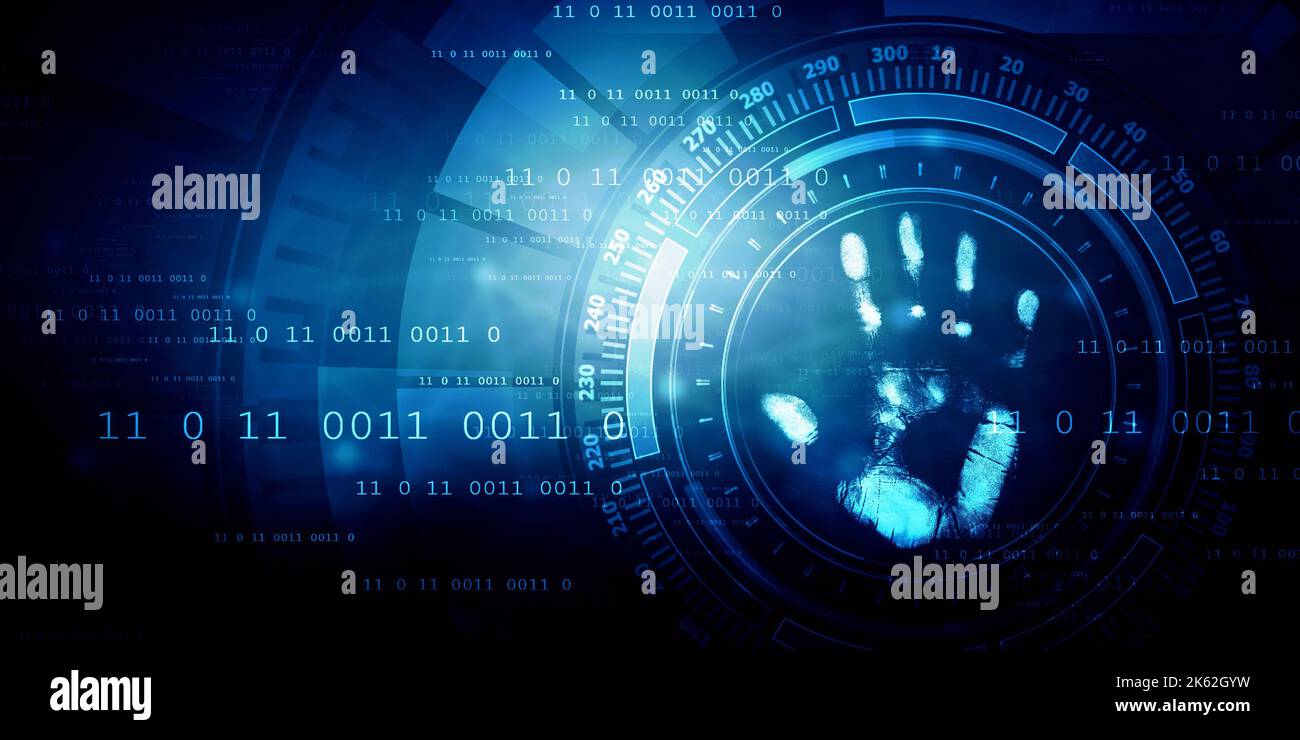 2d Illustration Fingerprint Scanning Technology Concept Stock Photo - Alamy