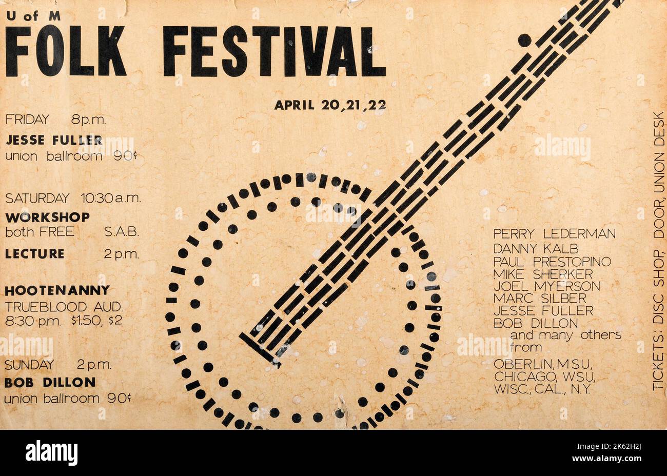 Bob Dylan 1962 University of Michigan - Folk Festival - "Bob Dillon ...