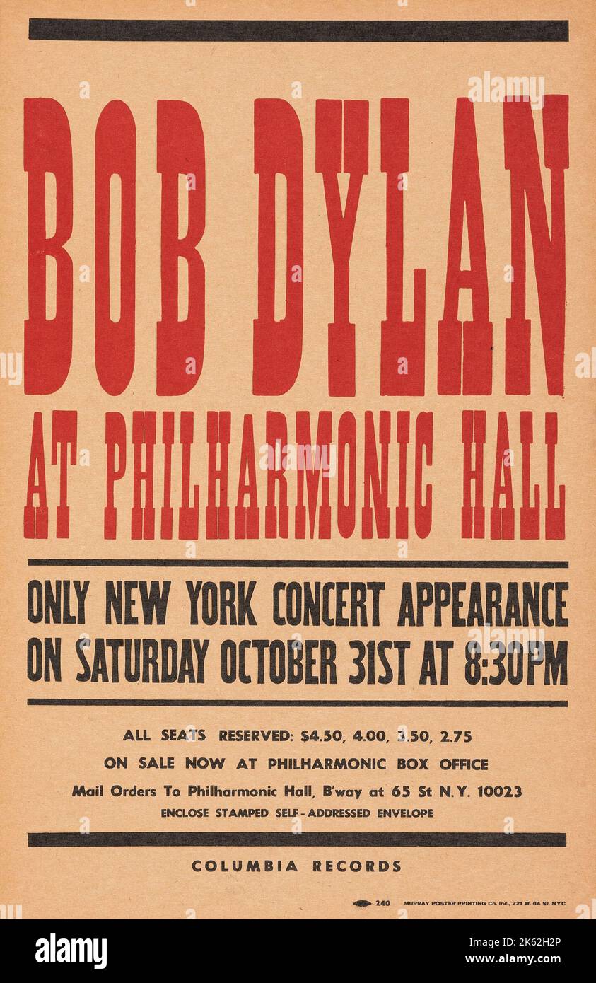 Bob dylan at philharmonic hall hi-res stock photography and images - Alamy