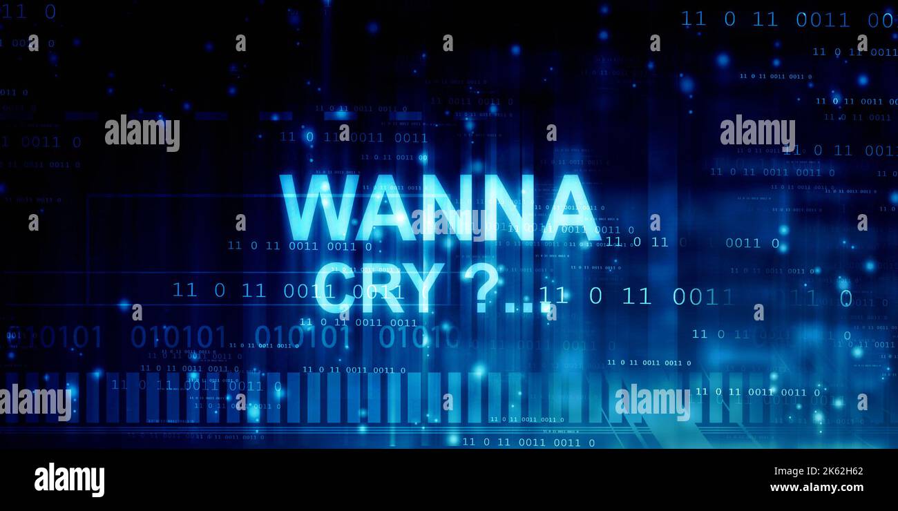 2d illustration wanna cry background Stock Photo - Alamy