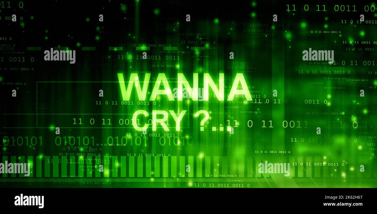 2d illustration wanna cry background Stock Photo - Alamy