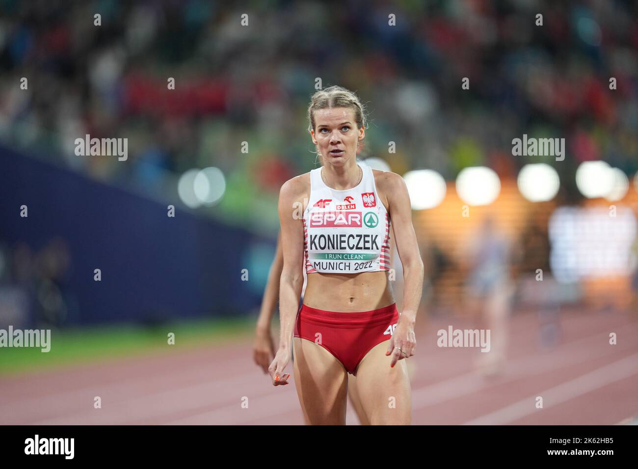 Aneta Konieczek participating in the 3000m steeplechase of the European ...