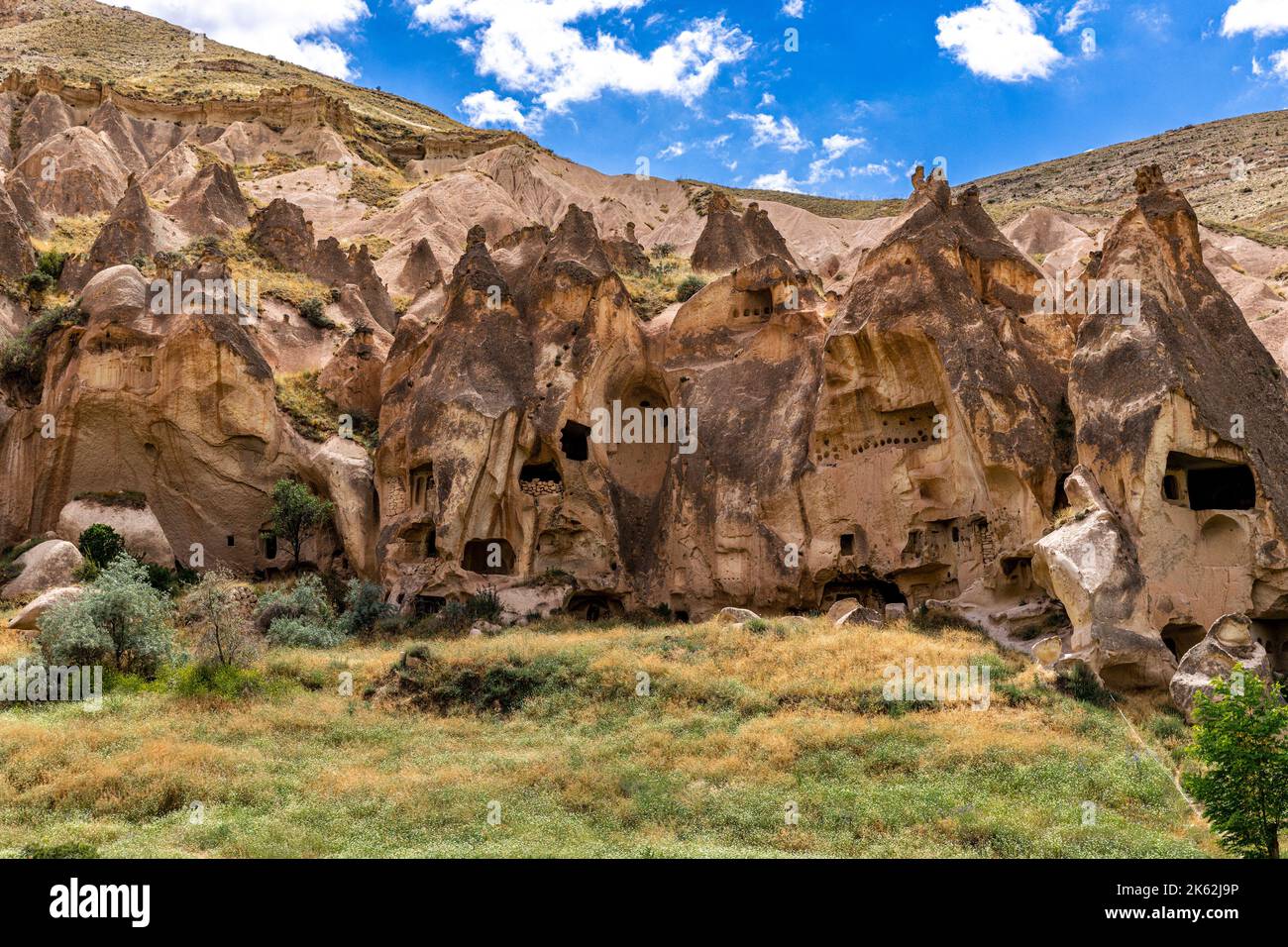 chimney rock formation in Zelve. Turkey Stock Photo - Alamy