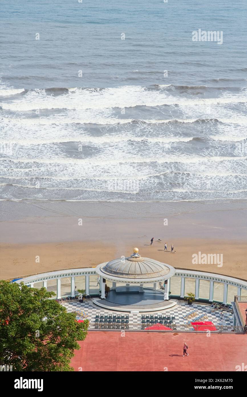 Looking down on the open air spa performance area, Scarborough Stock ...