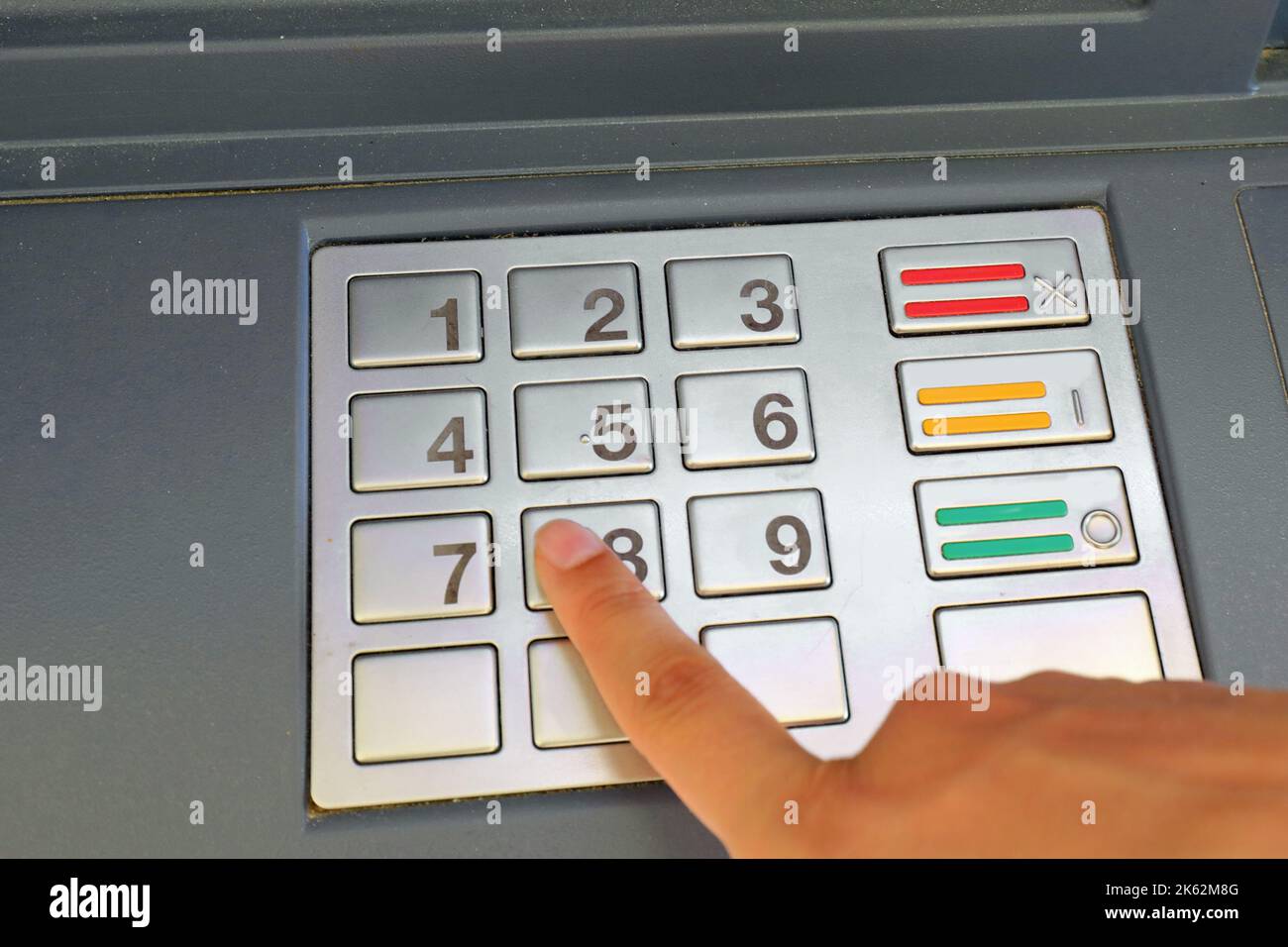 index finger while typing the keys the secret pin to access the ...
