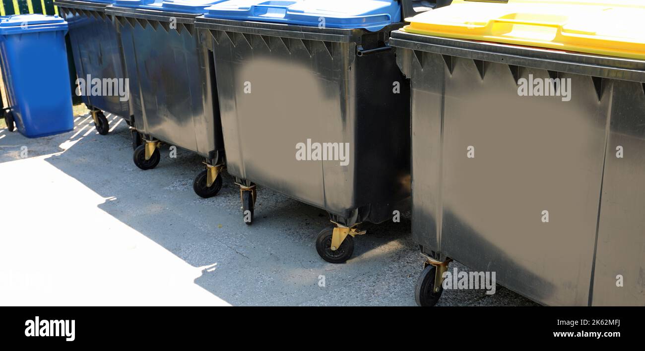 bins for the separate collection of waste in the ecological area of ...