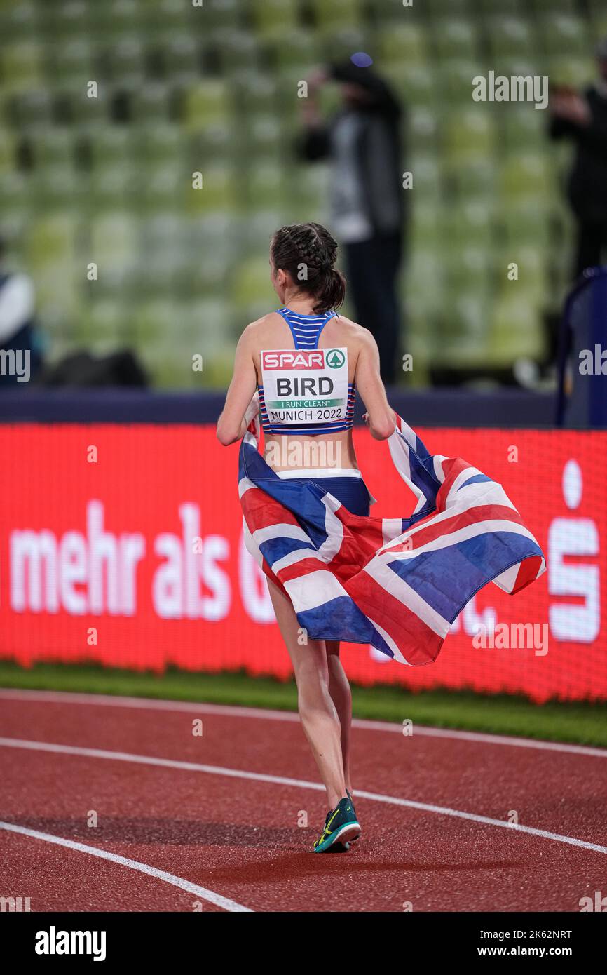 Elizabeth Bird with her country's flag of the 3000m steeplechase at the ...