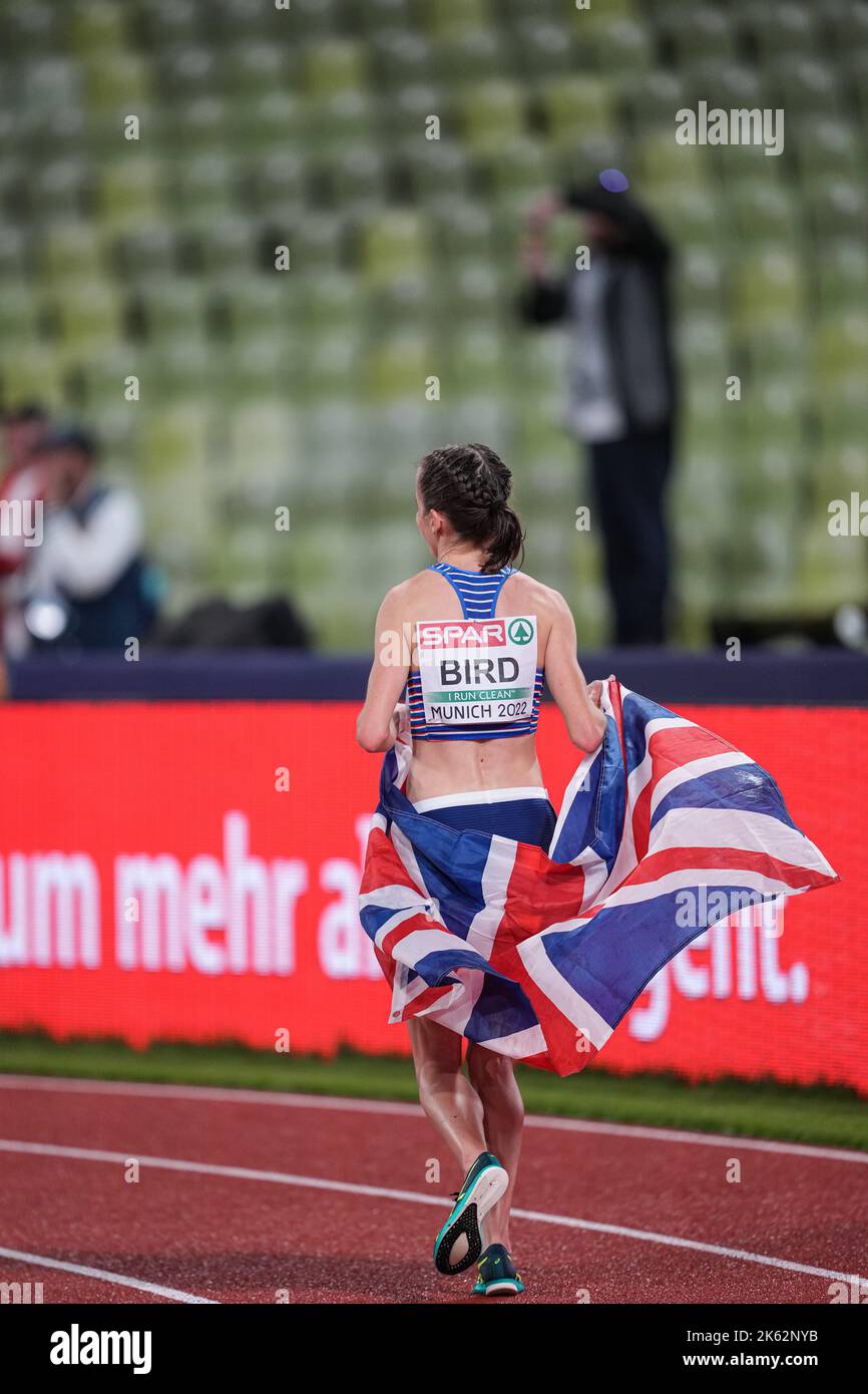 Elizabeth Bird with her country's flag of the 3000m steeplechase at the ...