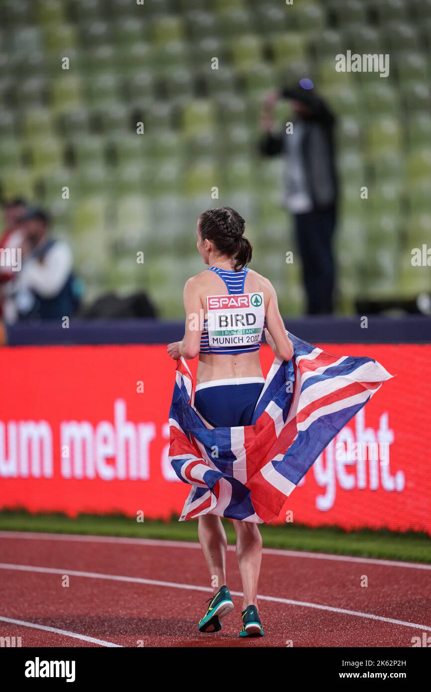Elizabeth Bird with her country's flag of the 3000m steeplechase at the ...