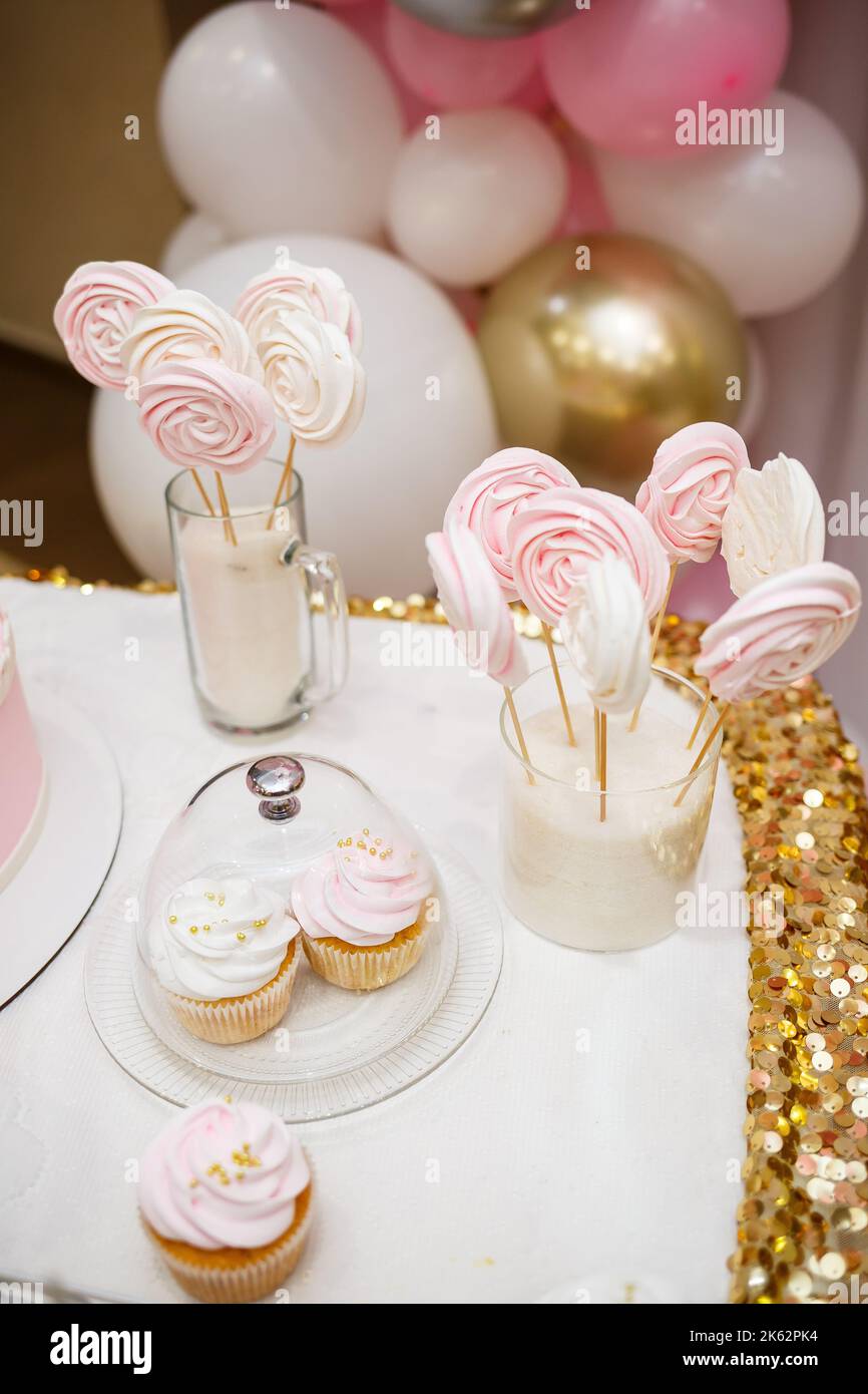 delicious sweet candies and biscuits for kids on their birthday Stock ...