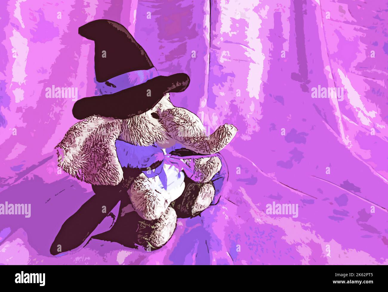 Illustration of an adorable baby elephant doll in wizard costume on ...