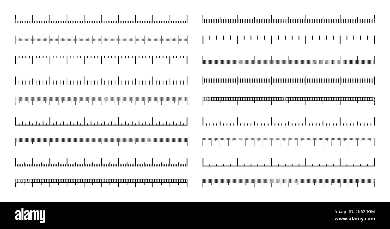 Various measurement scales with divisions. Realistic scale for ...