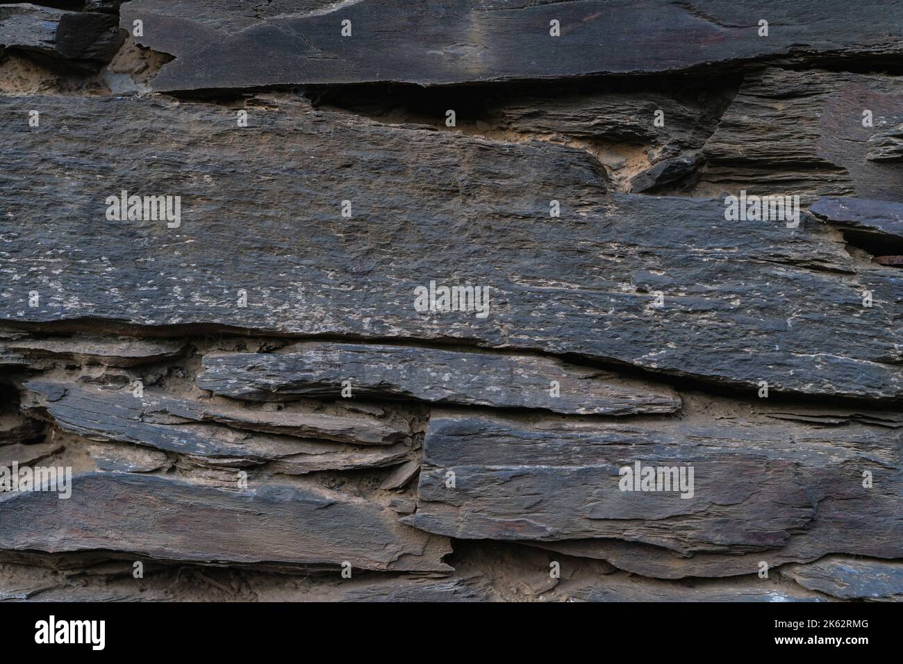 Old slate stone wall texture. Stone background. Copy space Stock Photo ...