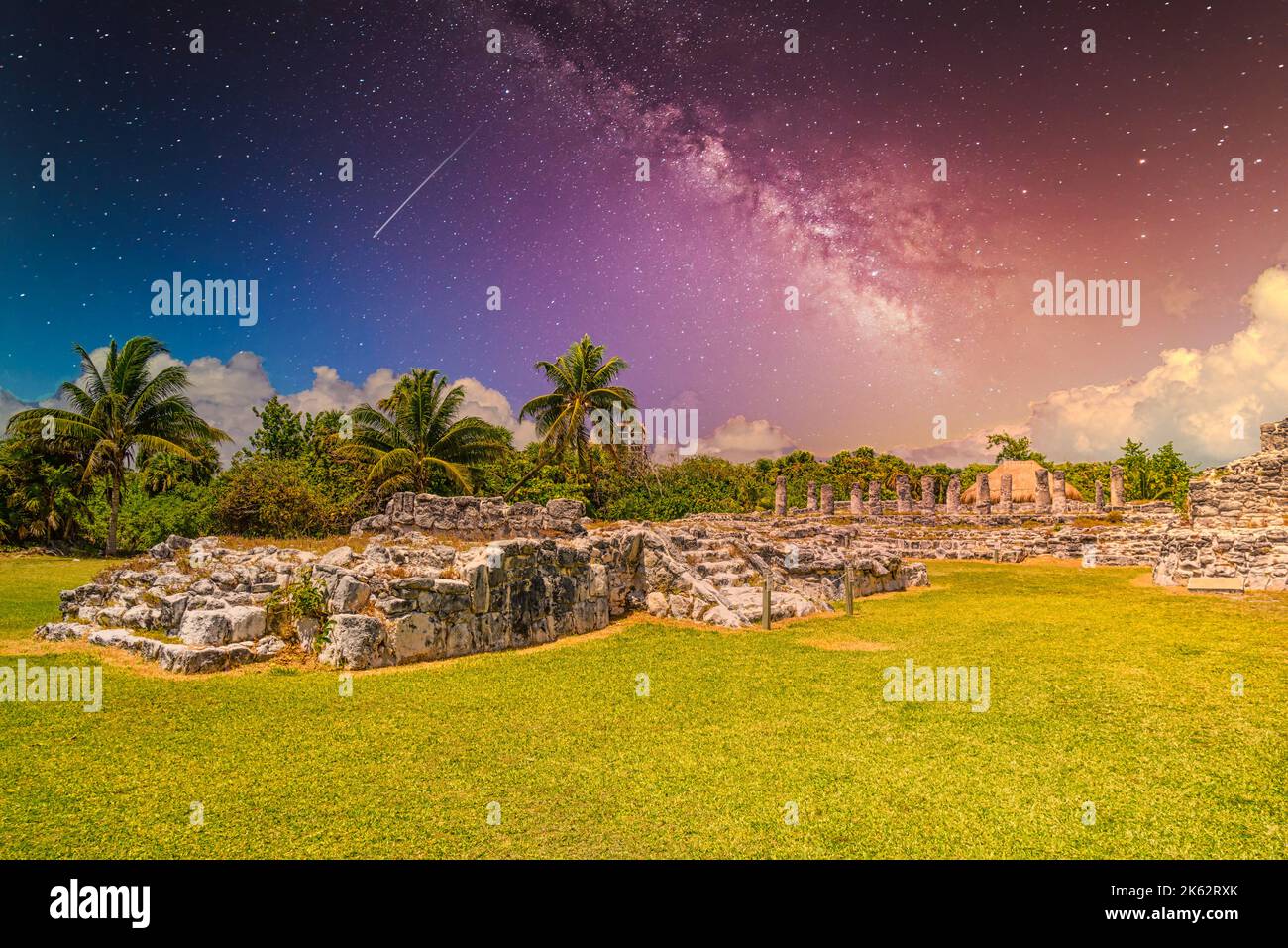 Ancient ruins of Maya in El Rey Archaeological Zone near Cancun ...