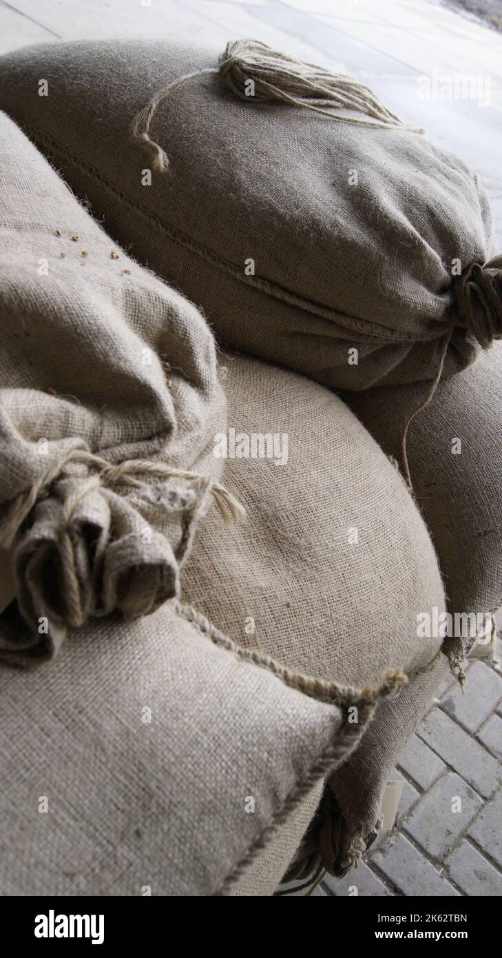 Wheat jute bags hi-res stock photography and images - Alamy