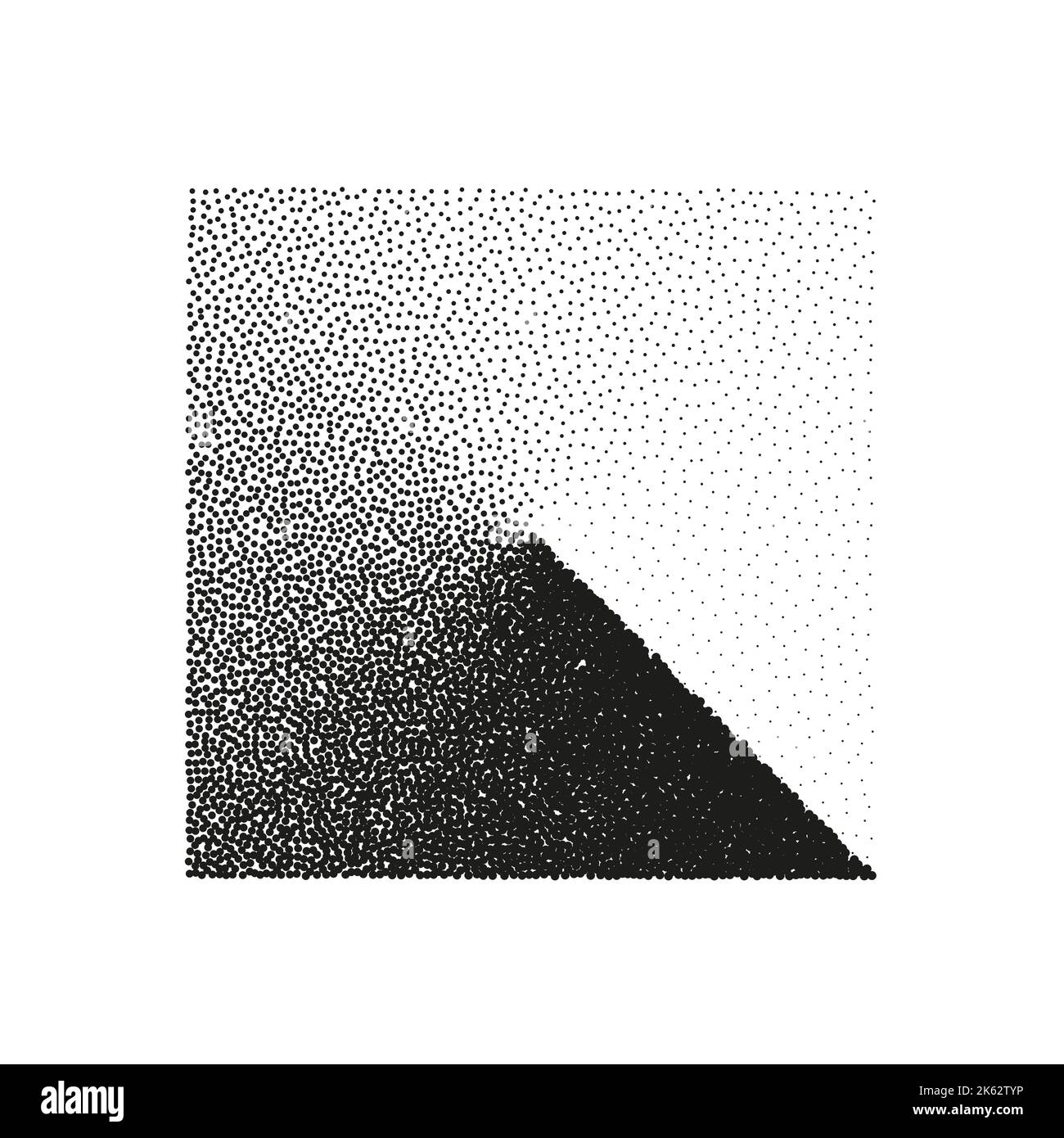 Square shaped dotted object, stipple elements. Stippling, dotwork ...