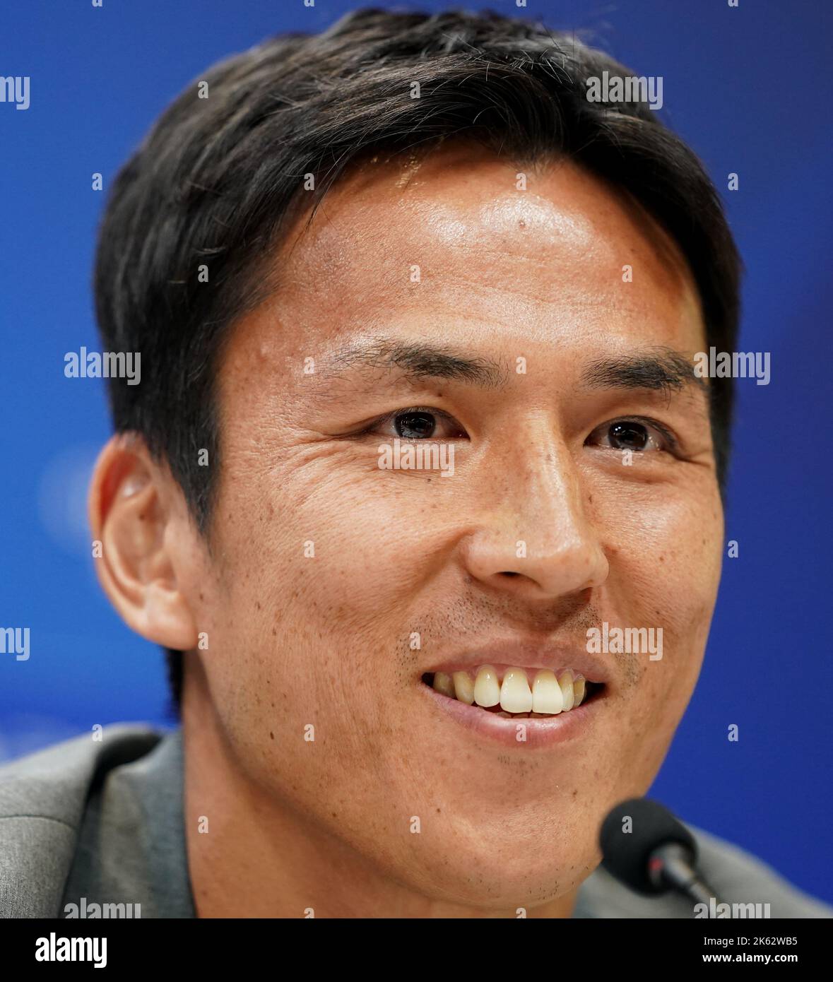 Eintracht Frankfurt's Makoto Hasebe during a press conference at the ...