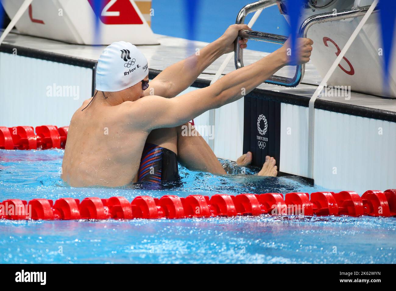 AUGUST 1st, 2021 - TOKYO, JAPAN: Evgeny RYLOV of Russia in action during the Swimming Men's 4 x ...