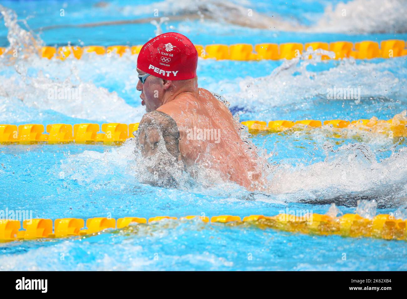 AUGUST 1st, 2021 - TOKYO, JAPAN: Adam PEATY of Great Britain swims the ...