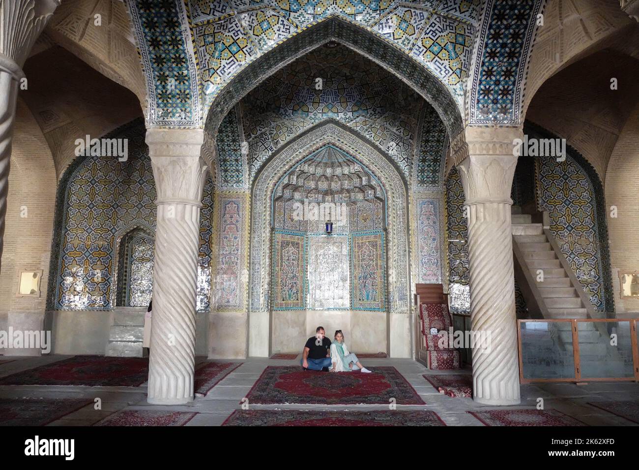 Shiraz, Fars, Iran. 9th Oct, 2022. An Iranian young couple poses for a ...