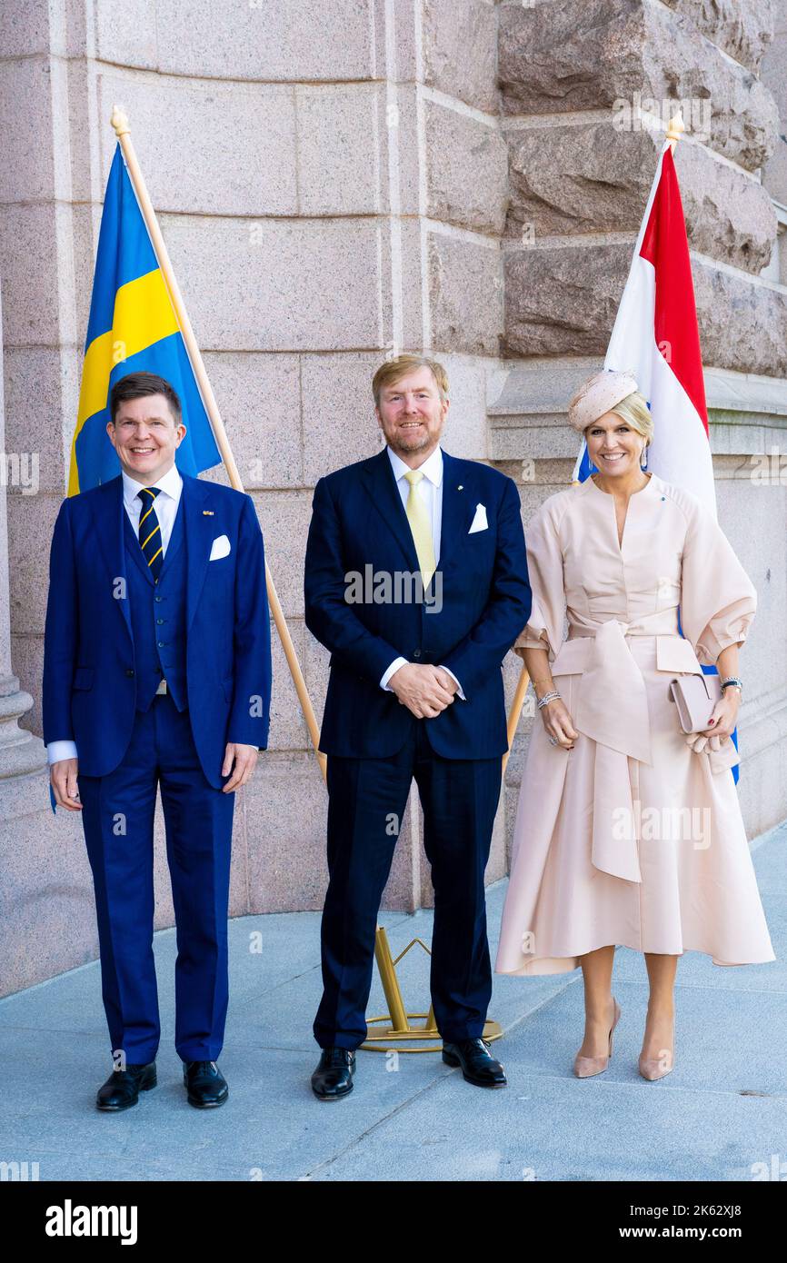 King Willem-Alexander and Queen Maxima of the Netherlands with Speaker ...