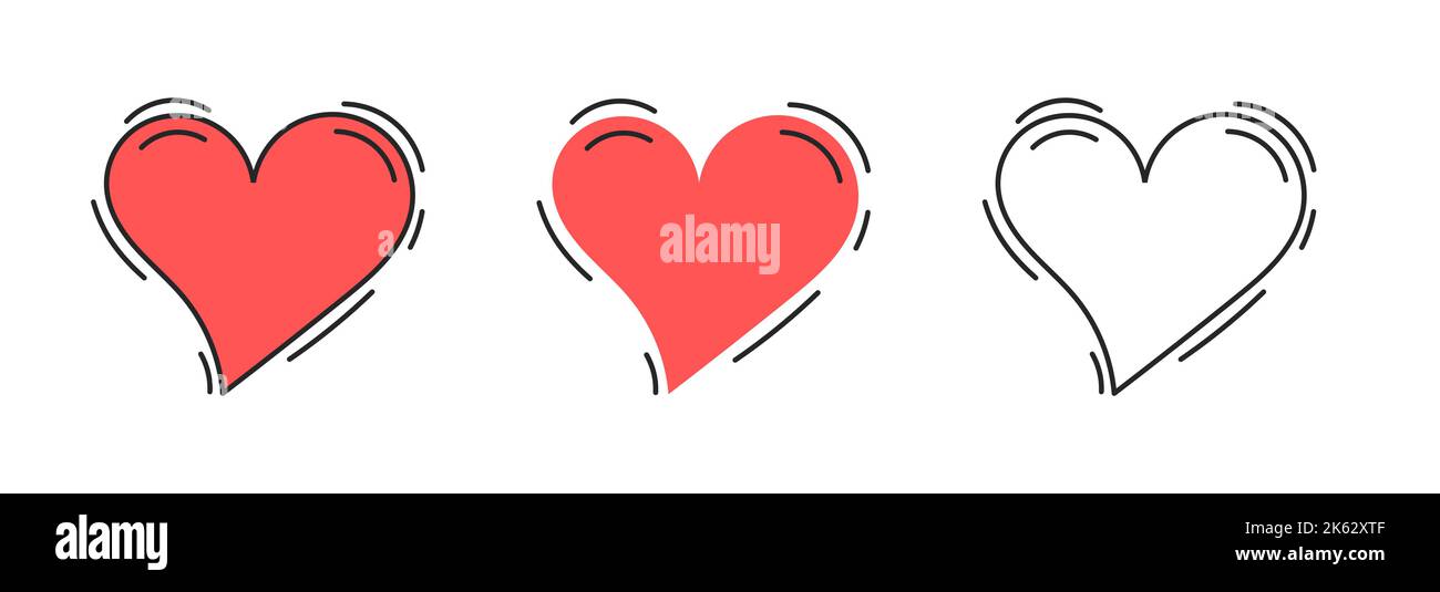 Beating hearts icons set. Vector illustration Stock Vector Image & Art ...