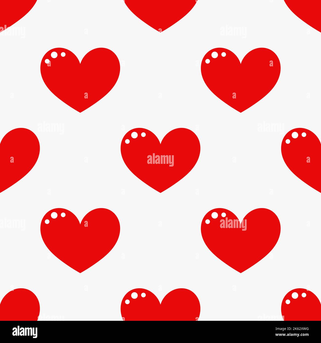 Cute red hearts seamless pattern. Vector illustration Stock Vector ...