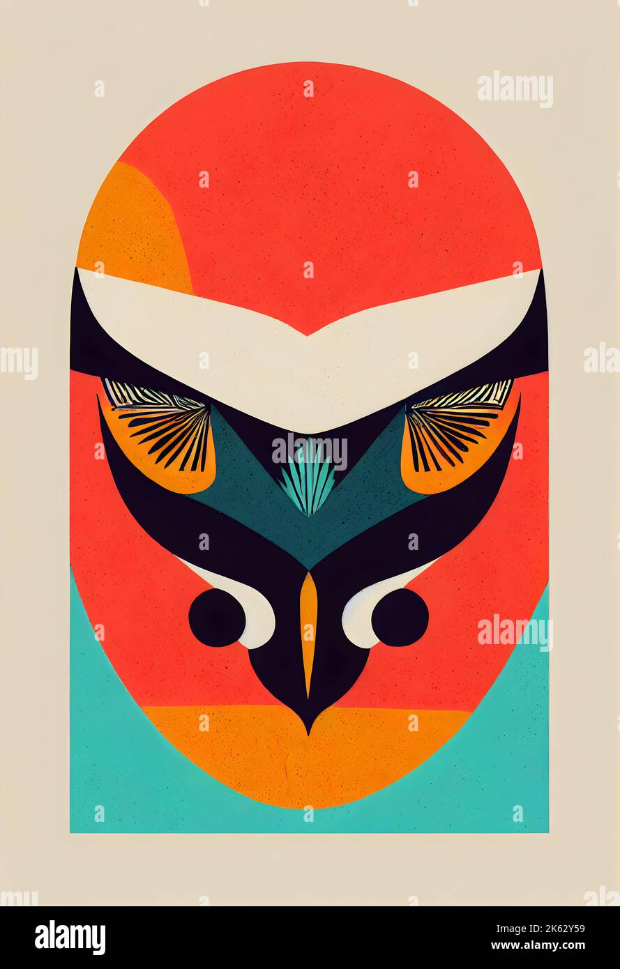 An illustration of an abstract angry bird in ethnic style Stock Photo ...