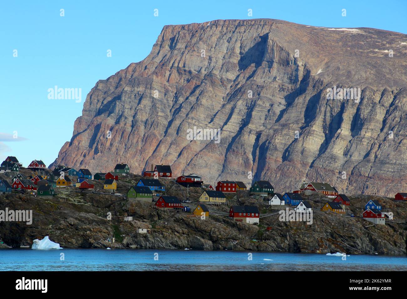 View of the Greenlandic town of Uummannaq, Greenland, Denmark Stock ...