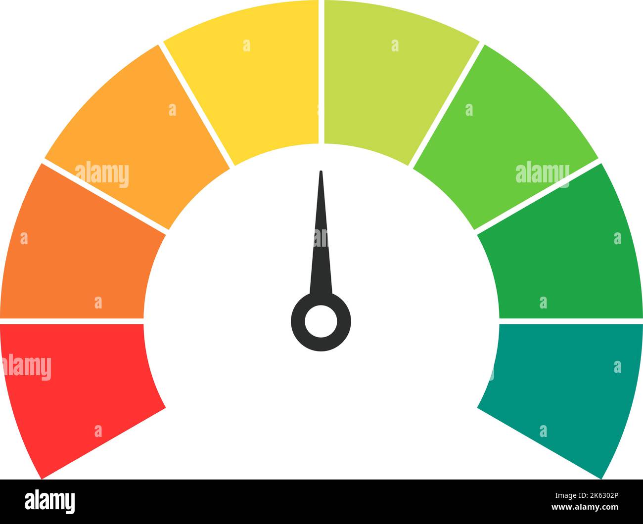 Vector speedometer meter with arrow for dashboard with green, yellow ...