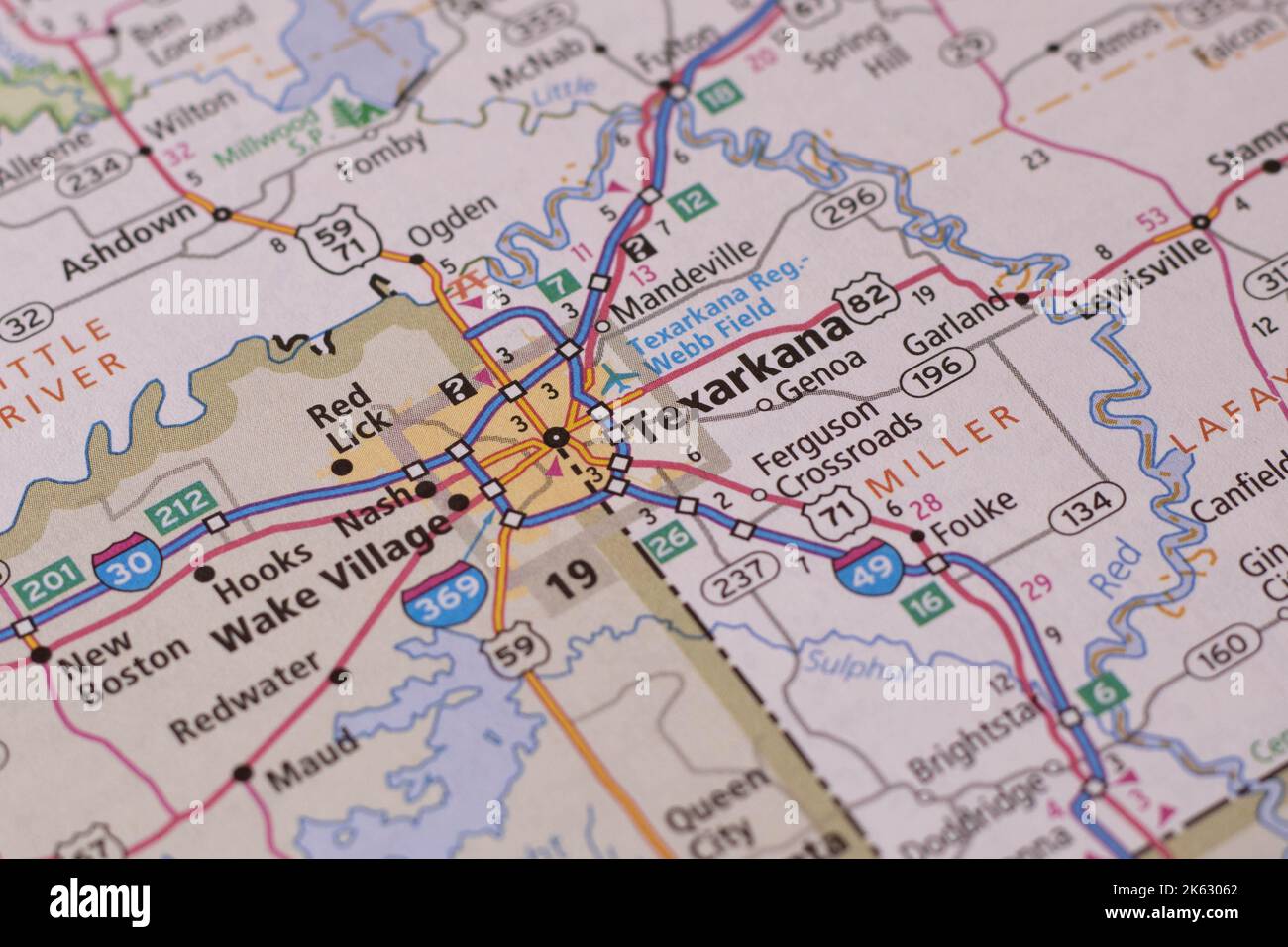 Map of texarkana hi-res stock photography and images - Alamy