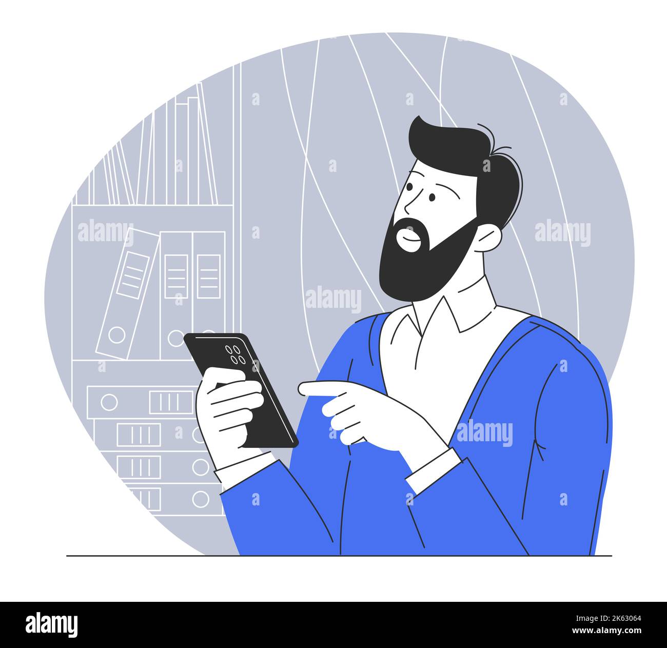 Business leader sitting office Stock Vector Images - Alamy