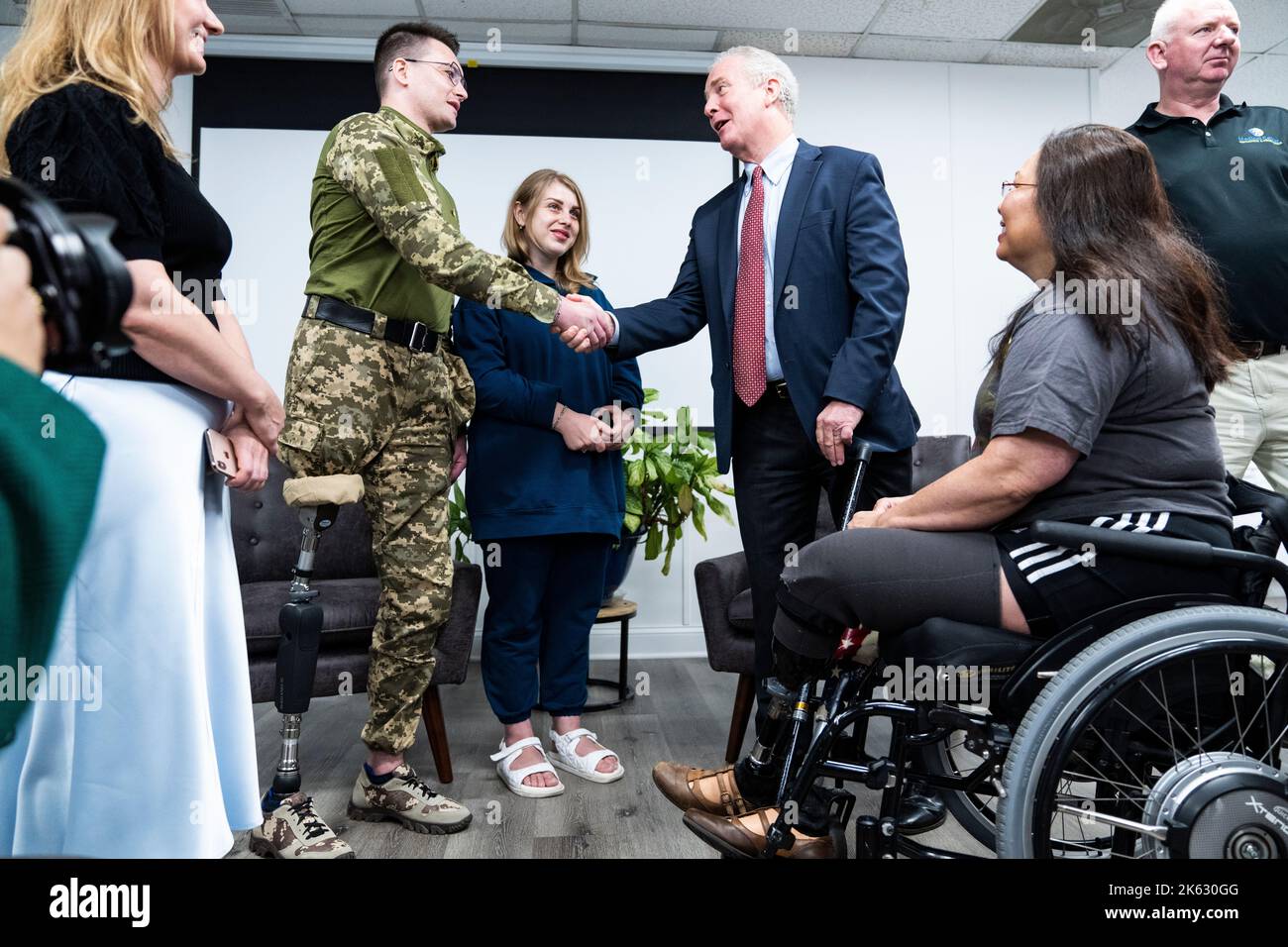 UNITED STATES - OCTOBER 11: Sen. Chris Van Hollen, D-Md., greets ...