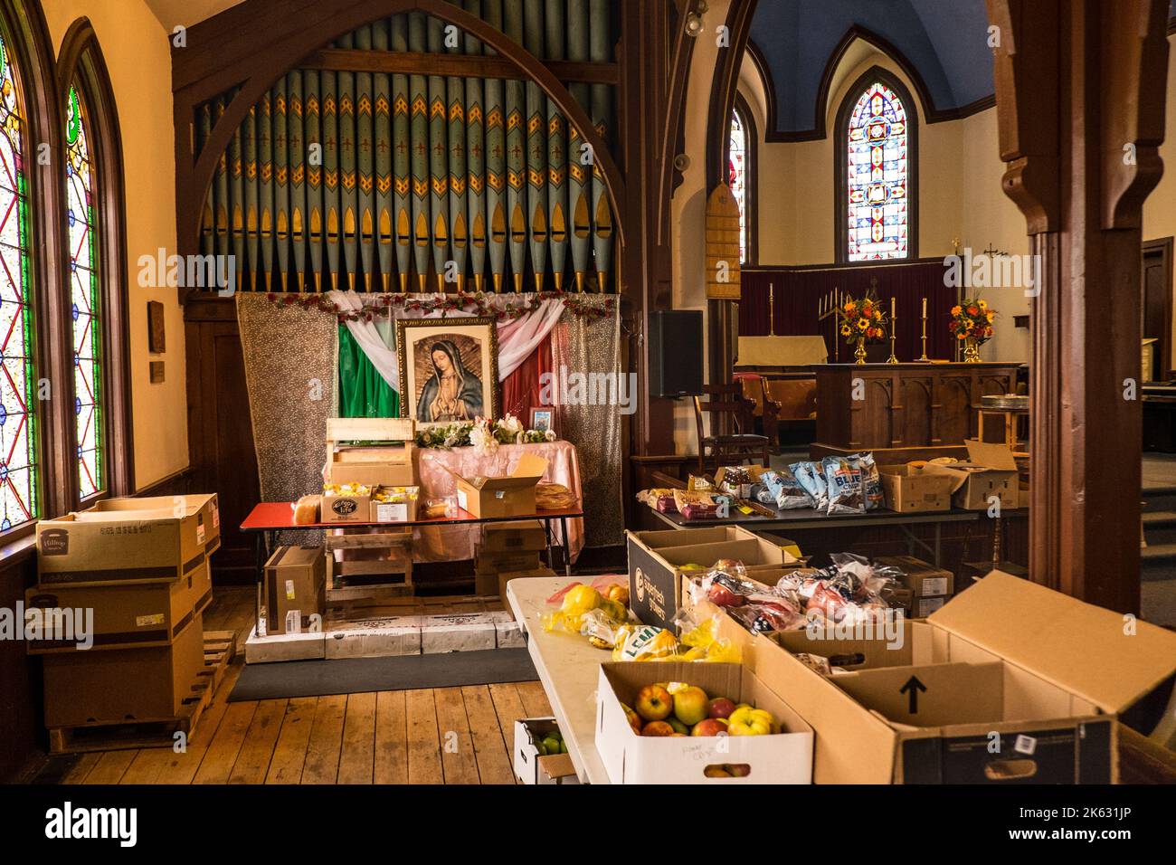 Food bank at St. George's Episcopal Church, Leadville, Colorado, USA ...