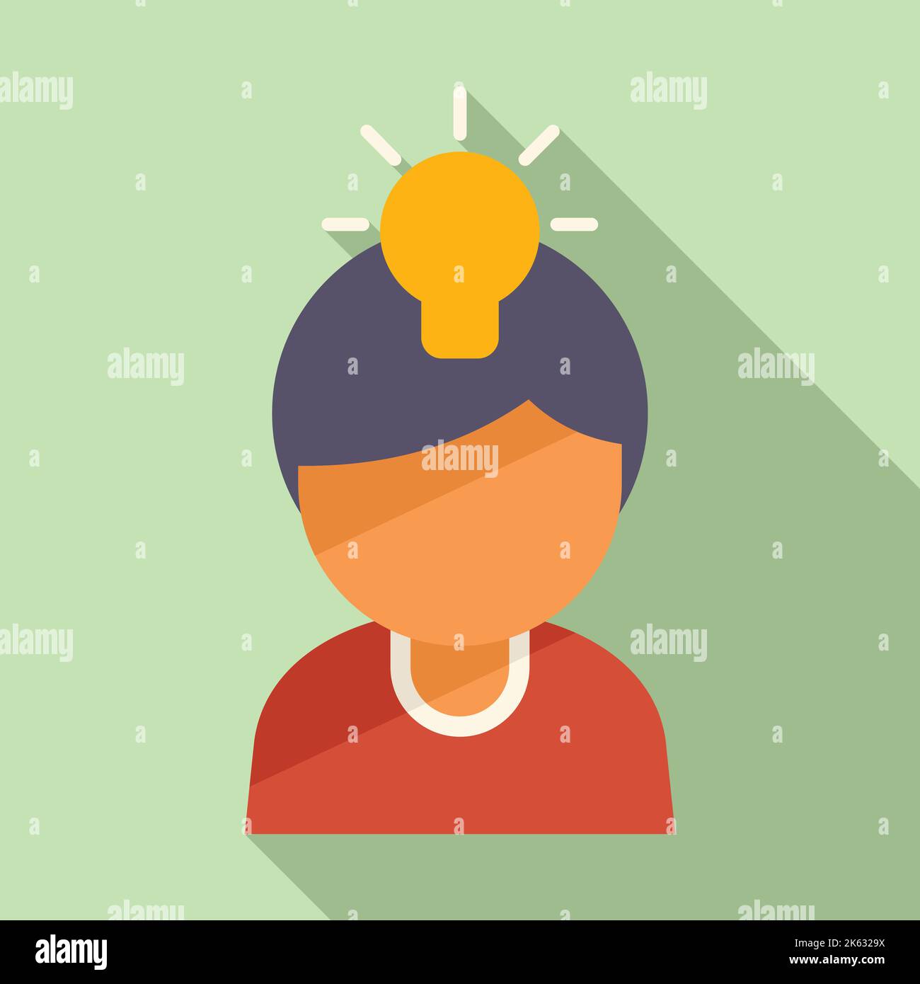 New idea icon flat vector. Business solution. Think mind Stock Vector ...