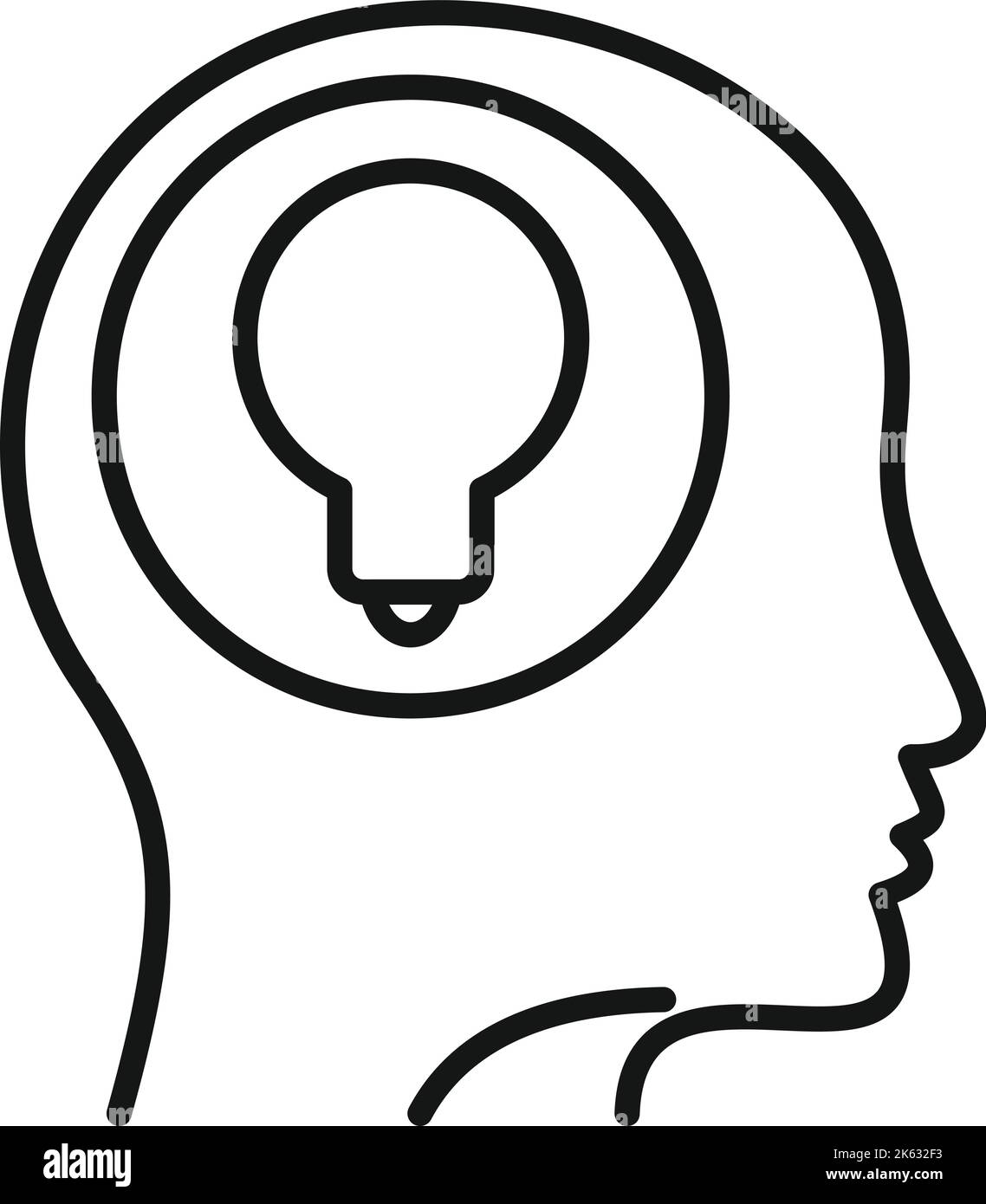 Mind idea icon outline vector. Solution light. Energy power Stock ...